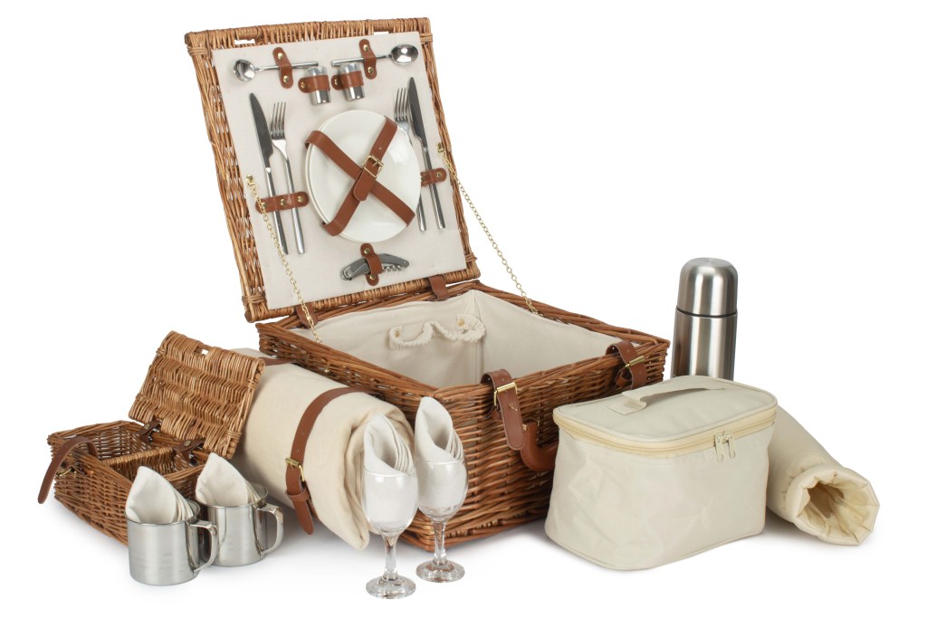 Luxury Fitted Wicker Picnic Hamper for Two | Hampers of Haughley